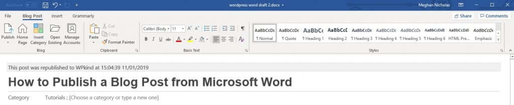 How to Publish a WordPress Blog Post From Microsoft Word - WPkind